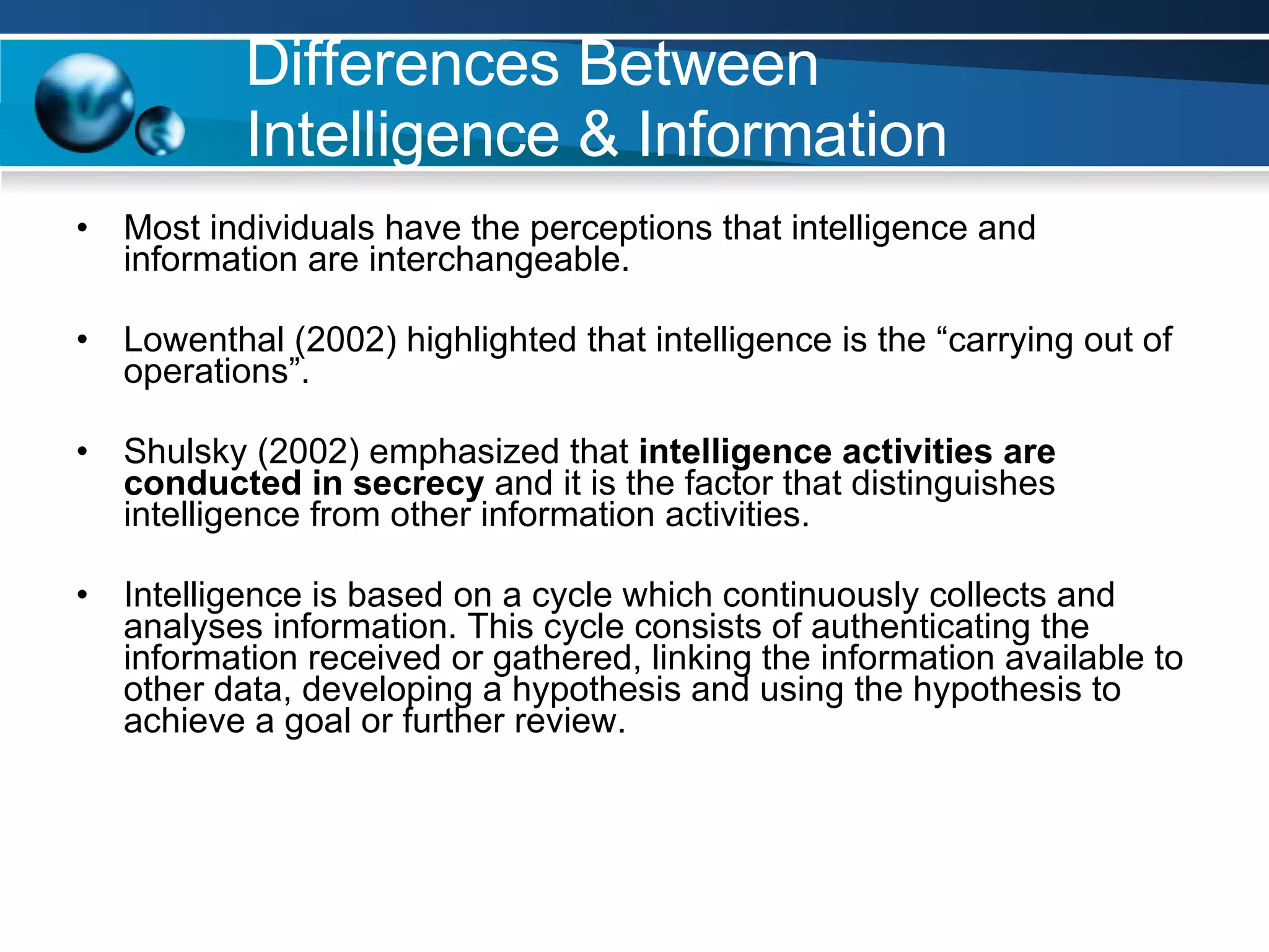Information Gathering in Intelligence Agencies | PPT