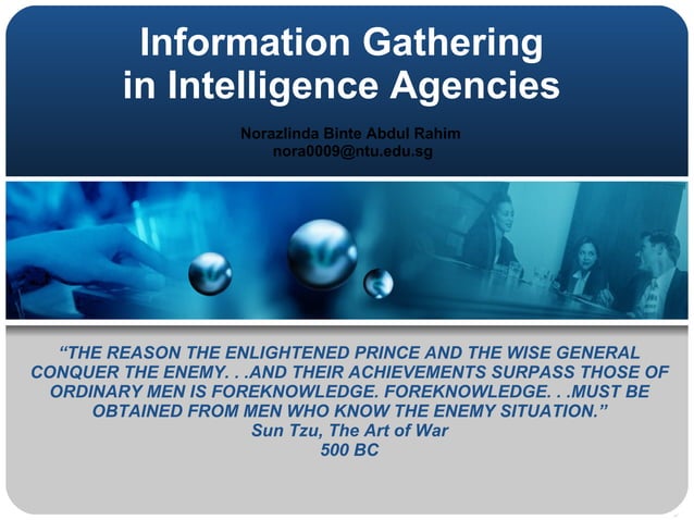 Information Gathering in Intelligence Agencies | PPT | Internet | Computing
