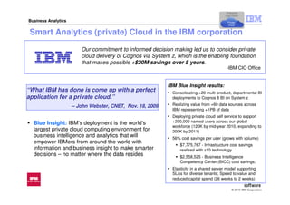 Smart Analytics Cloud med Cognos (IBM Information Management) | PPT