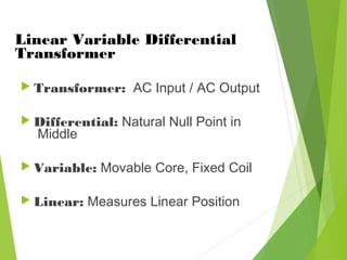 Linear Variable Differential Transformer (detailed presentation) | PPT