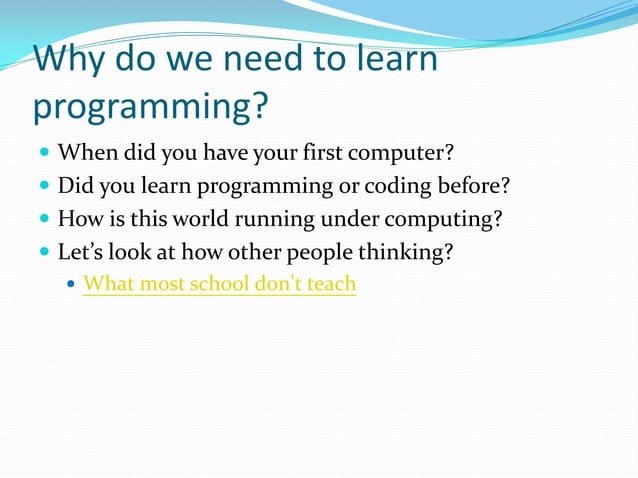 Introduction to Computer Programming (general background) | PDF