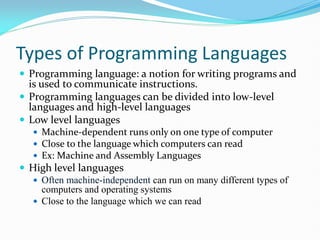 Introduction to Computer Programming (general background) | PDF
