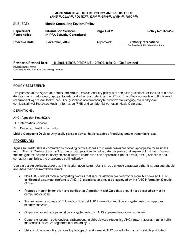 IM2459 Mobile Device Policy im2459-mobile-device-policy