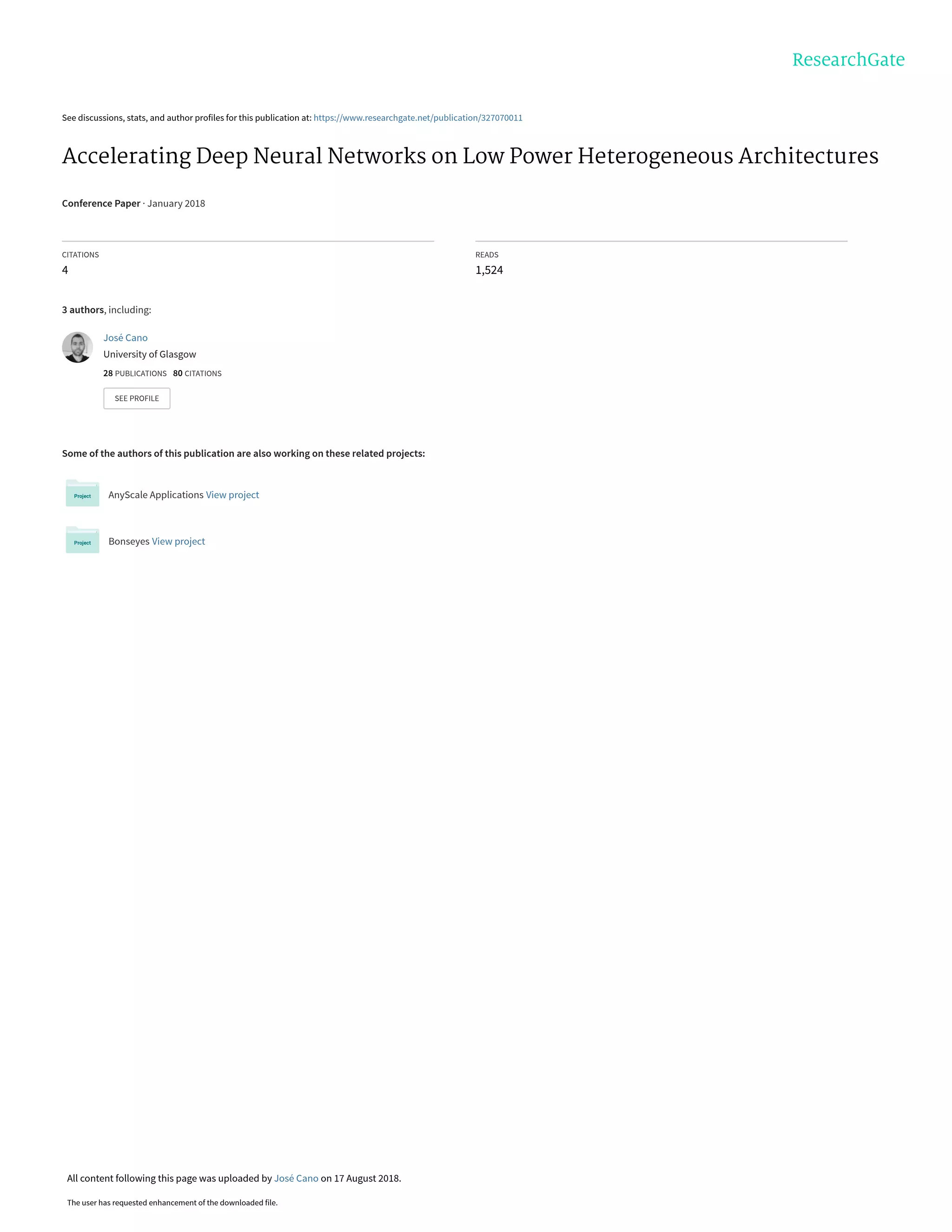 Im2colaccelerating Deep Neural Networks On Low Power Heterogeneous Architectures Pdf