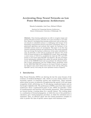 (Im2col)accelerating deep neural networks on low power heterogeneous architectures | PDF