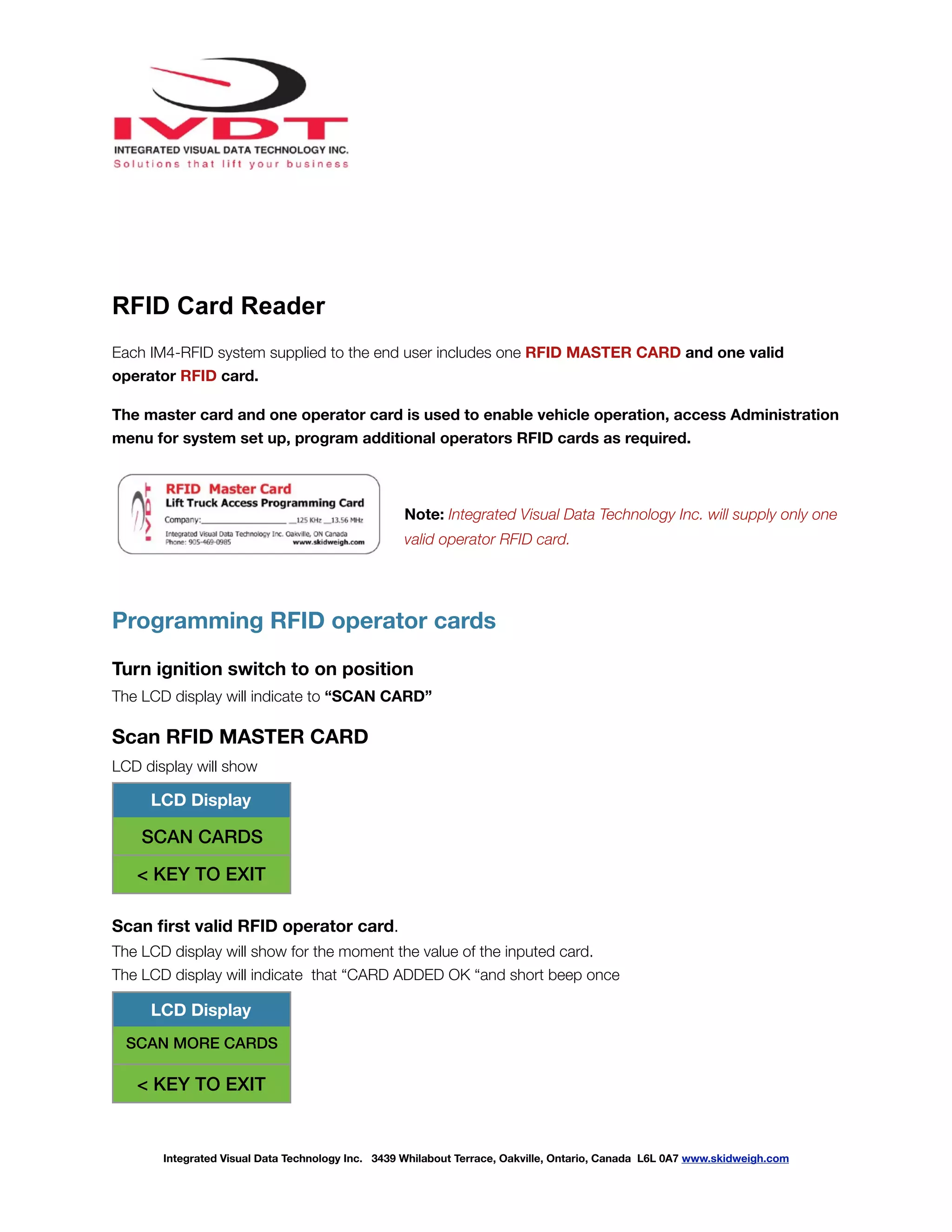 Forklift impacts, IM3 RFID operator card access control | PDF