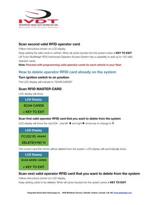 Forklift impacts, IM3 RFID operator card access control | PDF