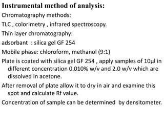 physicochemical and instrumental method analysis of pharmaceutical ...