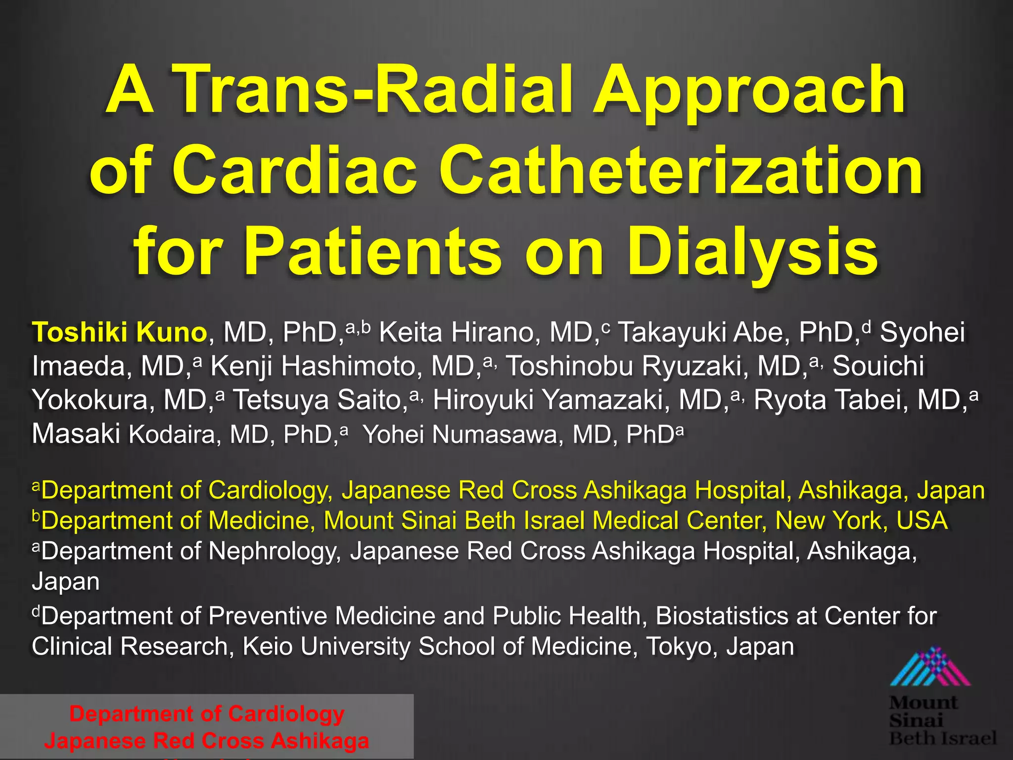 PCI & AimRadial 2018 | A Trans-Radial Approach of Cardiac ...