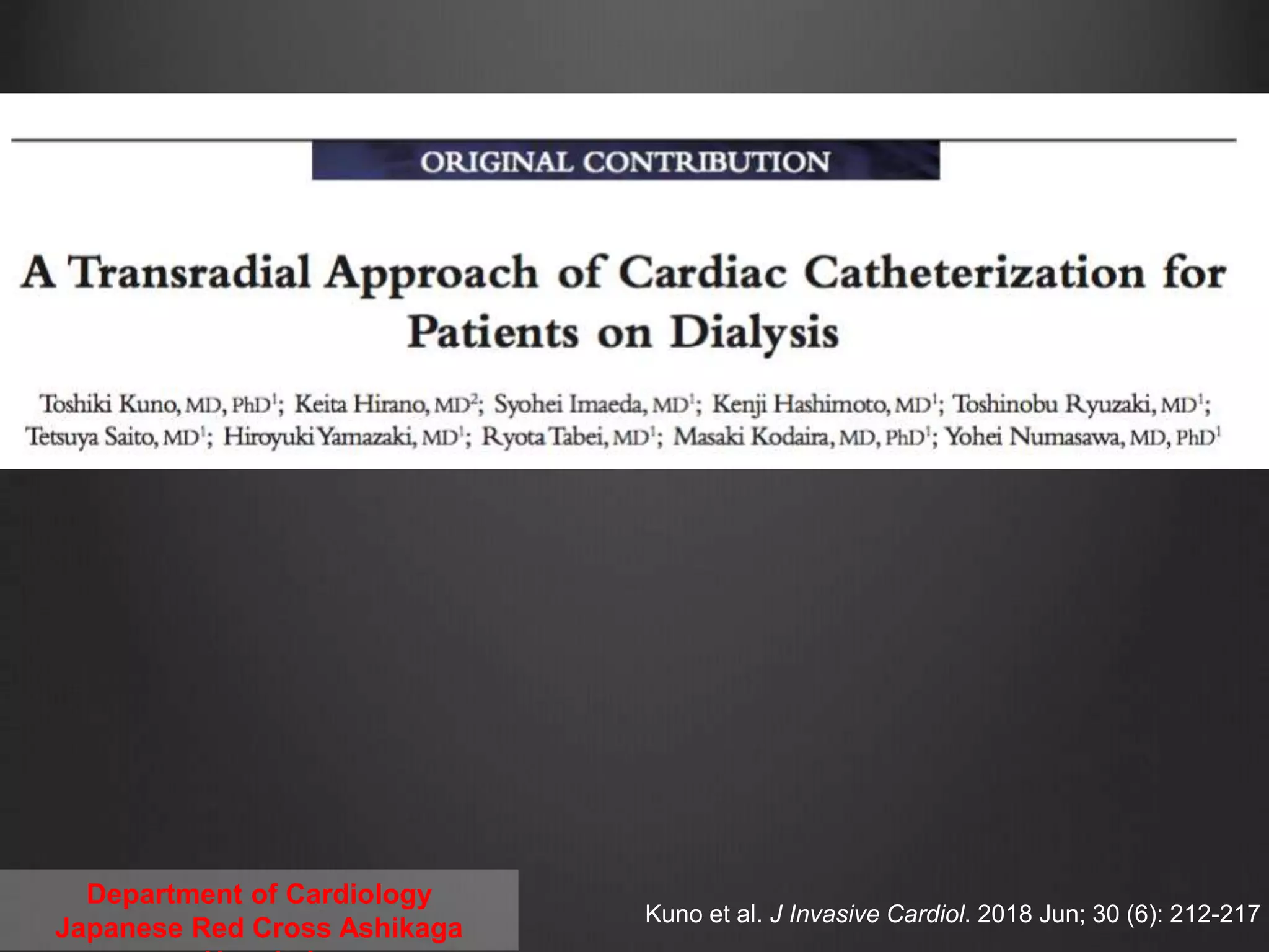 PCI & AimRadial 2018 | A Trans-Radial Approach of Cardiac ...