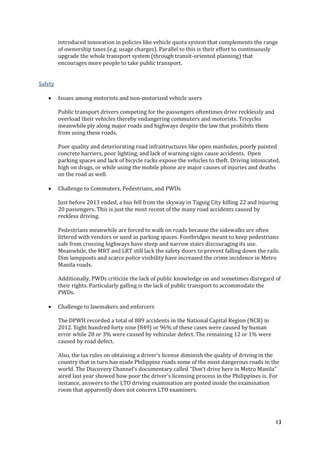 Inclusive Mobility Action Plan for Metro Manila | PDF | Free Download