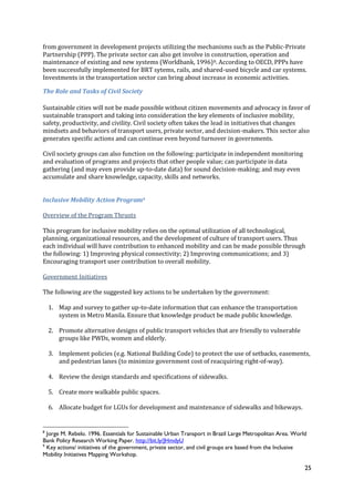 Inclusive Mobility Action Plan for Metro Manila | PDF | Free Download
