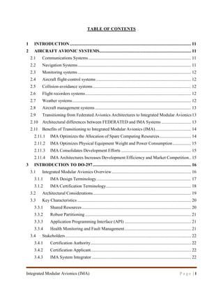 Report on Integrated Modular Avionics (DO-297/ED-124) for Requirement ...