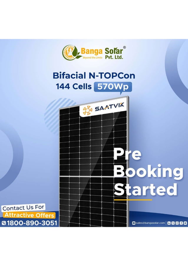 Secure Your Sustainable Future: Pre-Book Saatvik Solar's 570 Wp ...