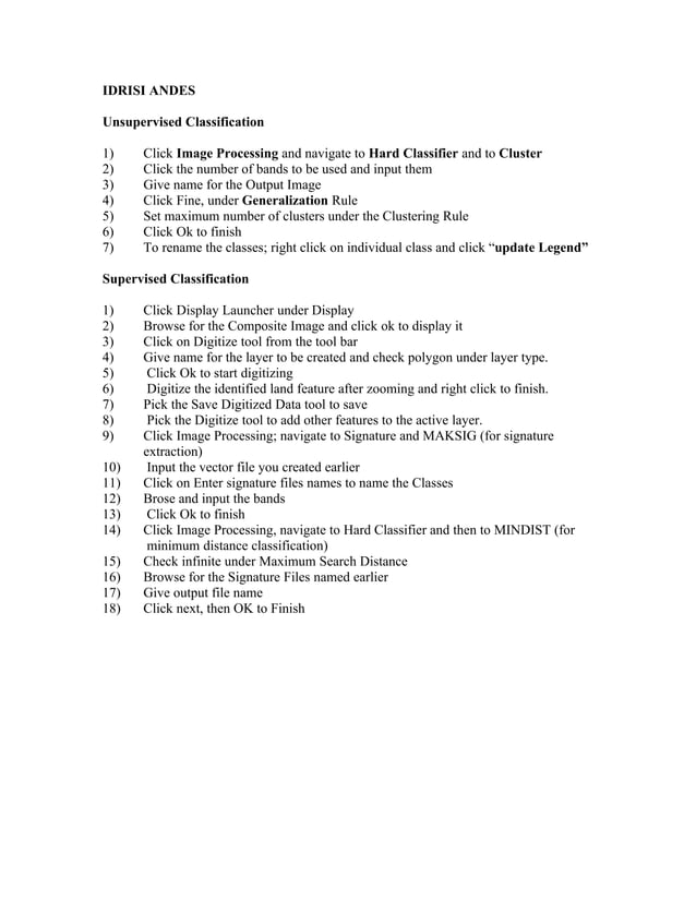 Image classification-in-idrisi-and-ilwis | PDF