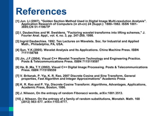 Image Compression Comparison Using Golden Section Transform, CDF 5/3 (Le Gall 5/3) and CDF 9/7 ...