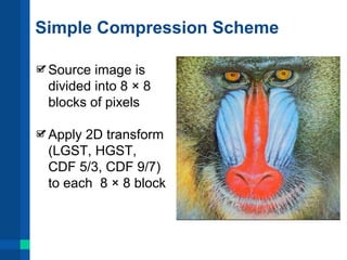 Image Compression Comparison Using Golden Section Transform, CDF 5/3 (Le Gall 5/3) and CDF 9/7 ...