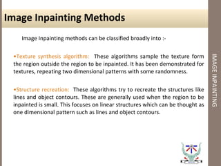 Image inpainting | PPT