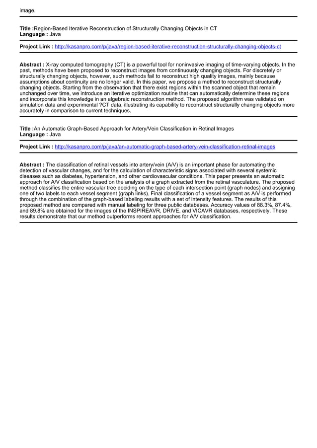 Image Processing IEEE 2014 Projects | PDF | Medical Health