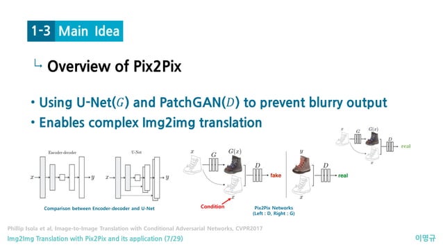 (Paper Review)Image to image translation with conditional adversarial networks(pix2pix) | PPT