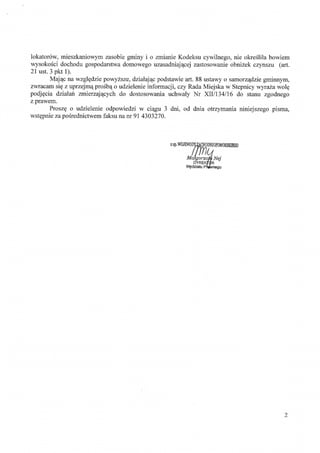 Odpowiedź na wnioski o udostępnienie informacji publicznej | PDF