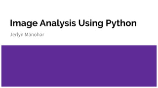 Image analysis using python | PDF