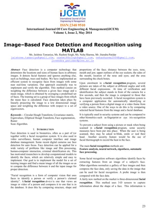 Image–based face-detection-and-recognition-using-matlab | PDF | Computing | Technology & Computing