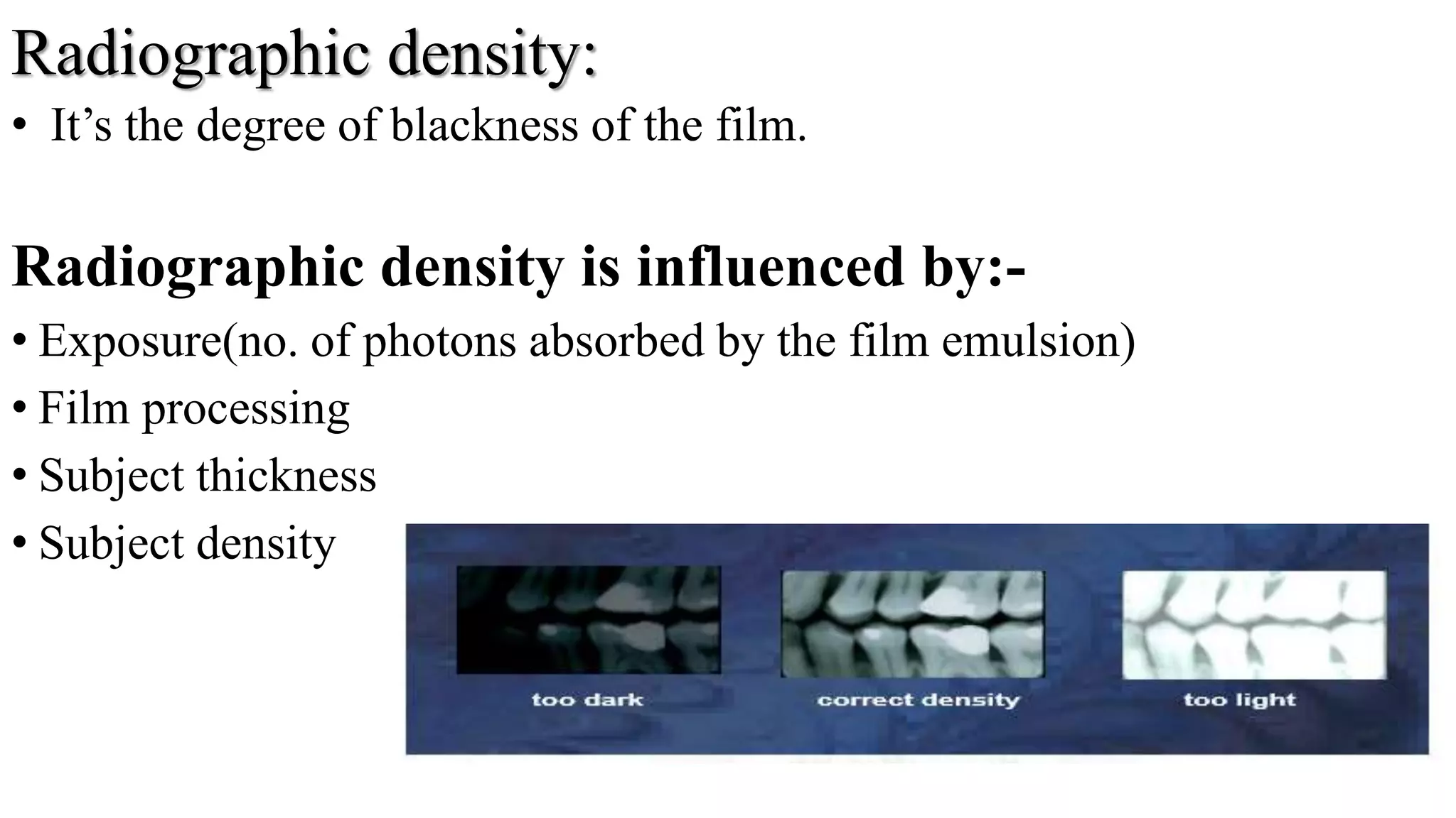 Image characteristics of x ray film | PPTX