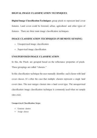 Image Classification Techniques in GIS | DOCX