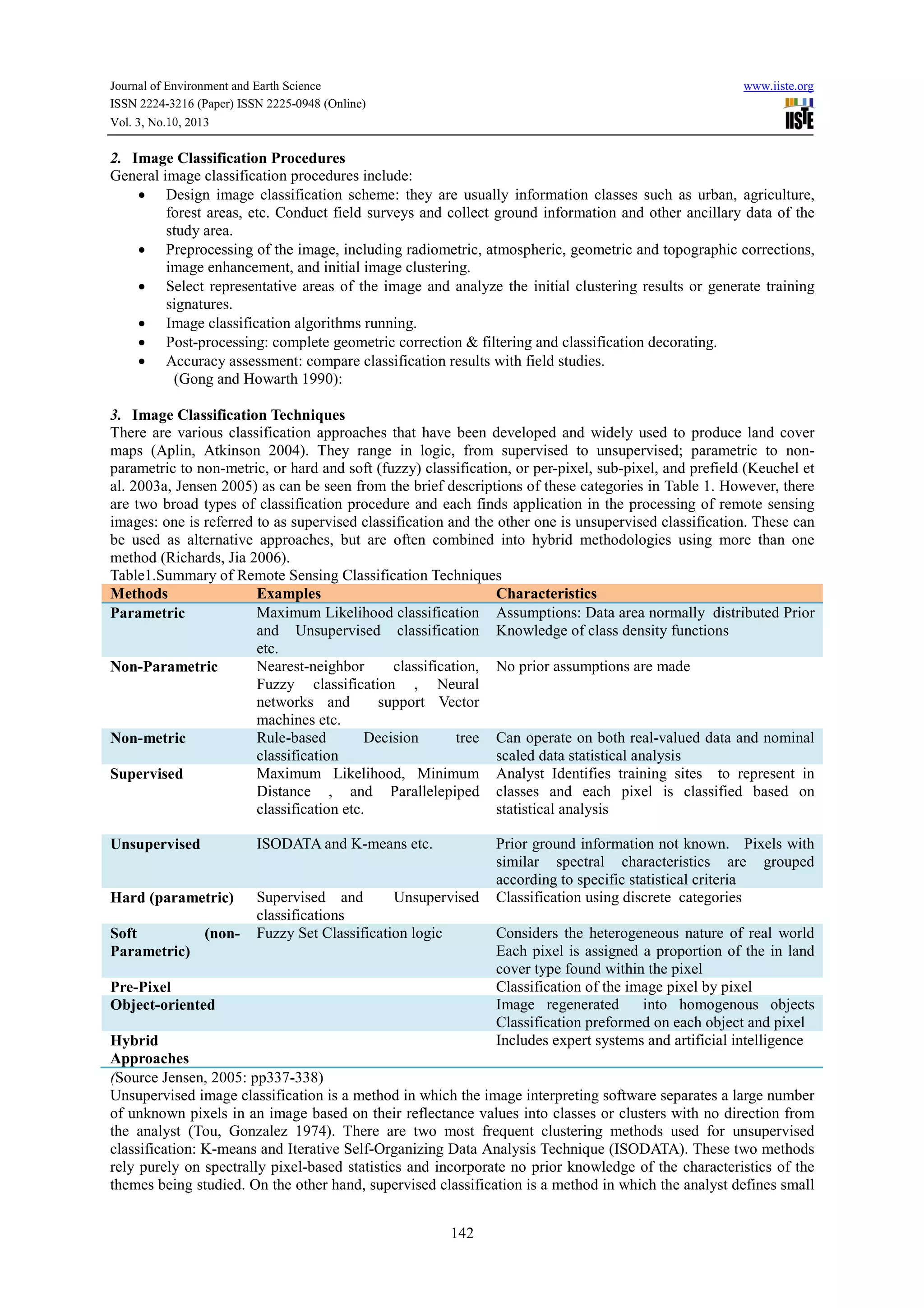 Image classification in remote sensing | PDF