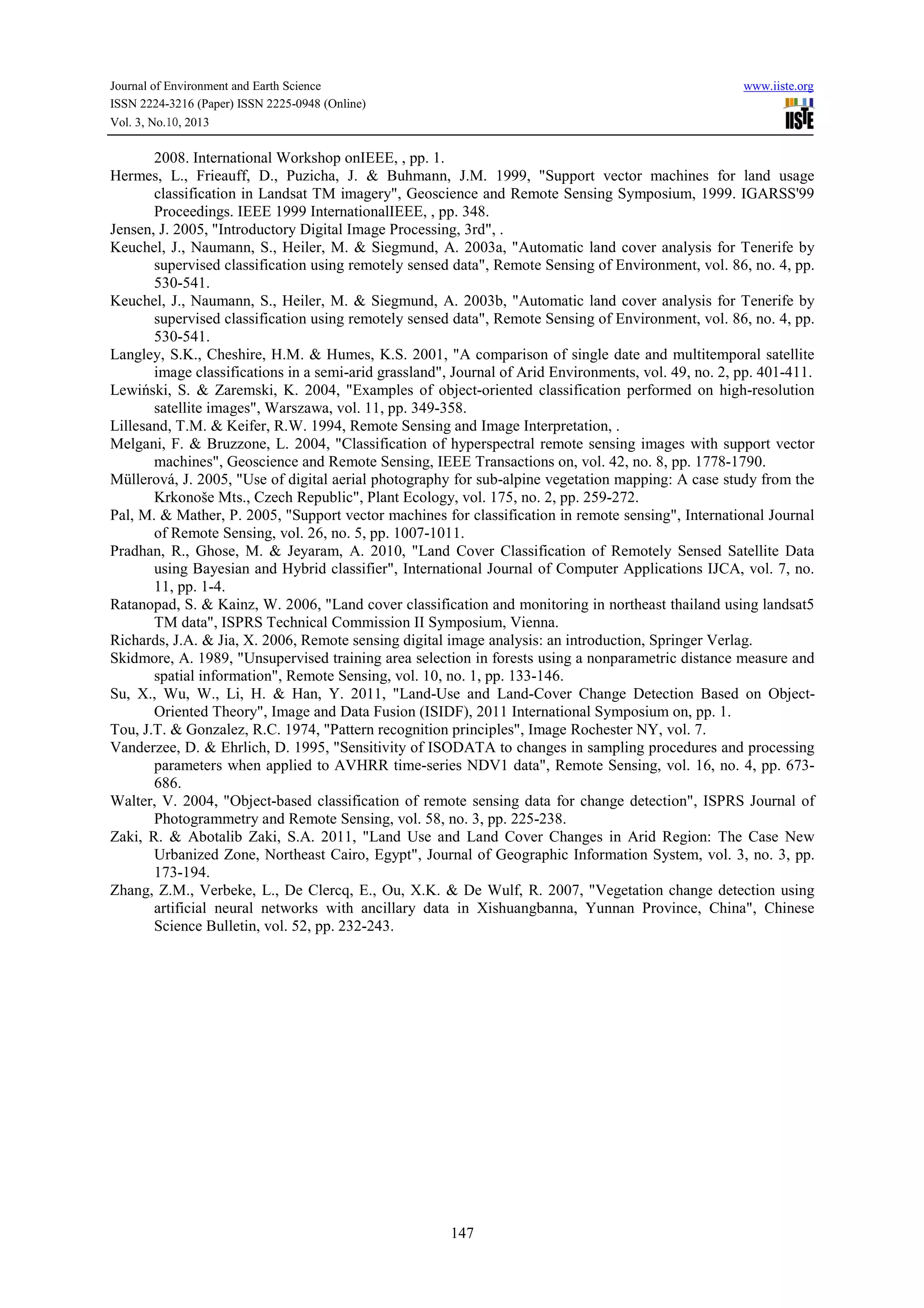 Image classification in remote sensing | PDF