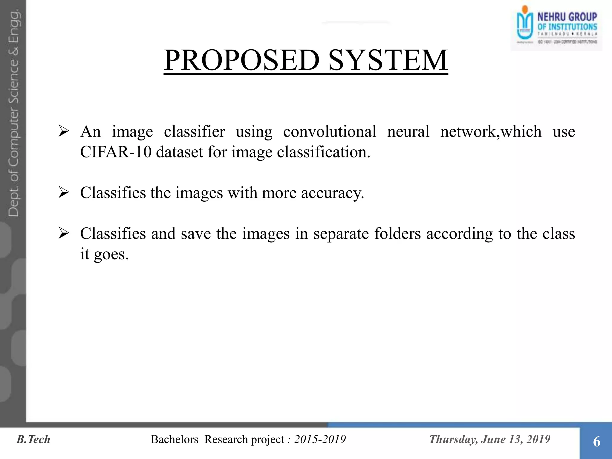 Image classification using convolutional neural network | PPTX