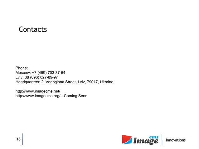 ImageCMS presentation | PPT