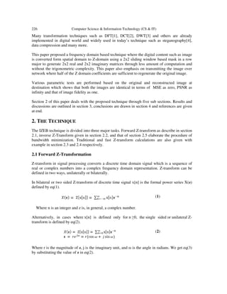 Image coding through ztransform with low energy and bandwidth (izeb) | PDF | Digital Audio ...