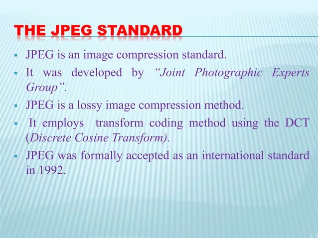 Image compression standards | PPTX