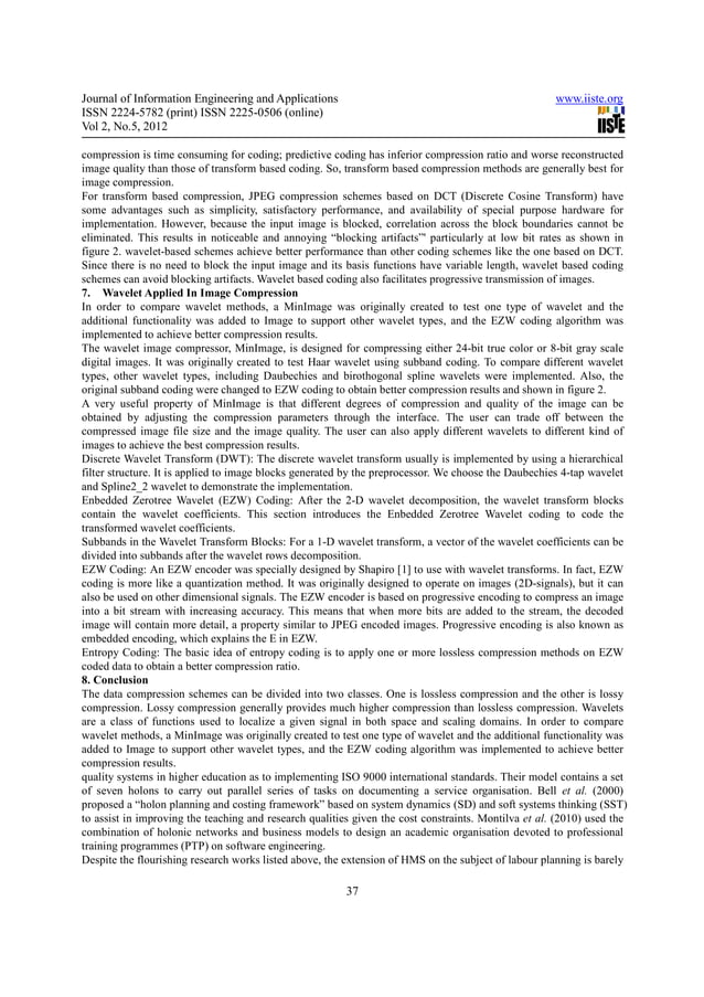 Image compression techniques by using wavelet transform | PDF