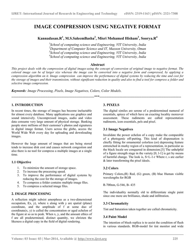 Image compression using negative format | PDF