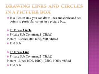 Image contro, and format functions in vb | PPTX | Computing | Technology & Computing
