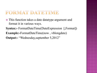 Image contro, and format functions in vb | PPTX | Computing | Technology & Computing