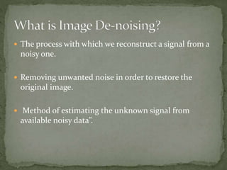 Image denoising | PPTX