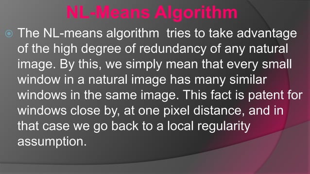Image denoising algorithms | PPTX