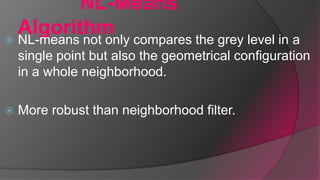 Image denoising algorithms | PPTX