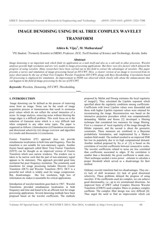 Image denoising using dual tree complex wavelet | PDF | Photo Editing Software | Computer ...