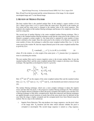 Image denoising using new adaptive based median filter | PDF