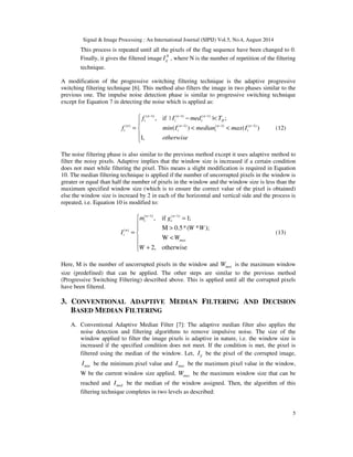 Image denoising using new adaptive based median filter | PDF