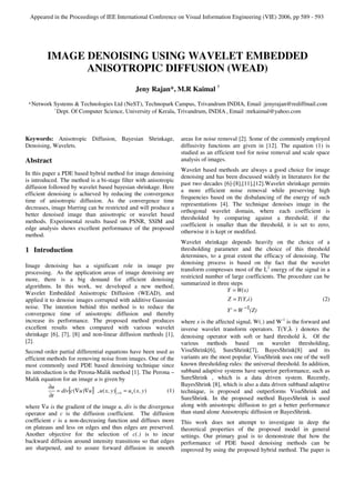 Image Denoising Using WEAD | PDF