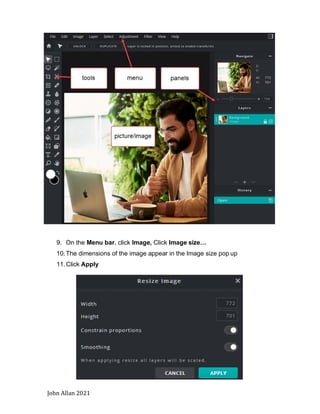 Image editing basics using PIXLR Editor | PDF
