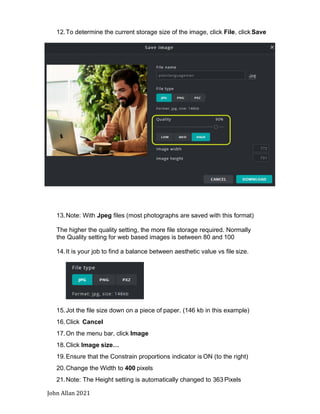 Image editing basics using PIXLR Editor | PDF