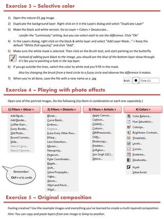 Image editing exercises | PDF | Photo Editing Software | Computer Software and Applications