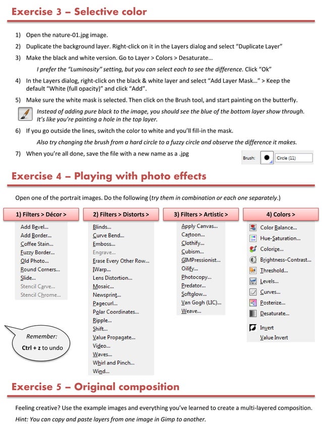 Image editing exercises | PDF | Photo Editing Software | Computer Software and Applications